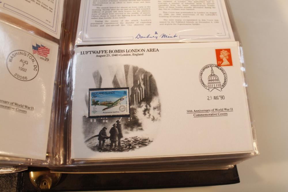 A 50th Anniversary WWII Danbury Mint Commemorative Covers Collection Album