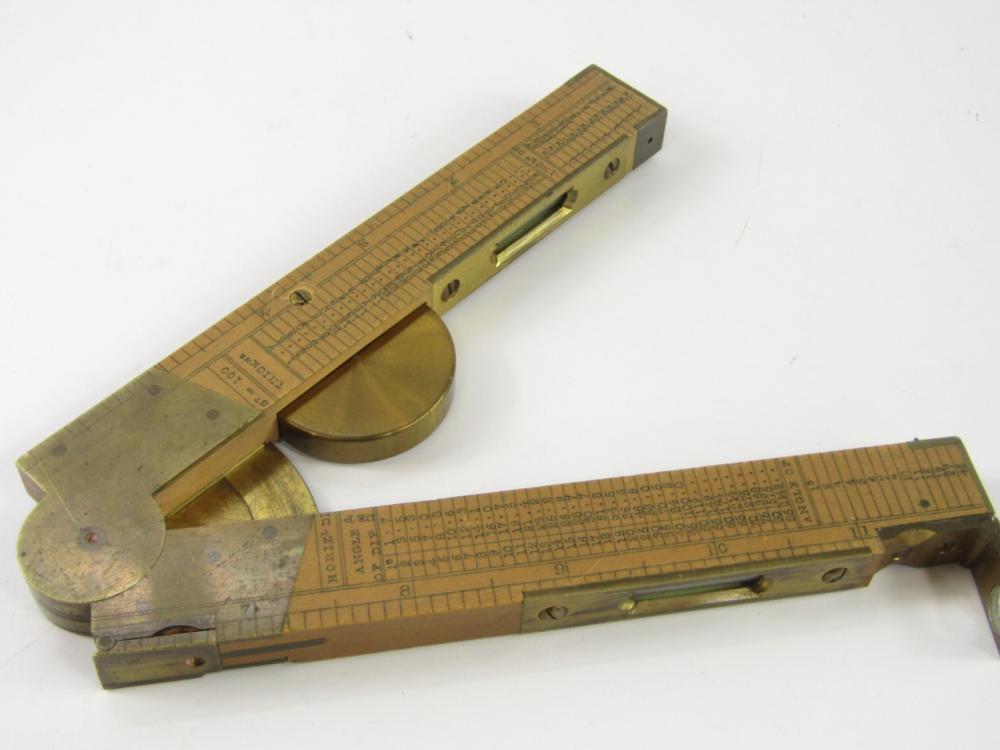 A 19thC boxwood and brass inclinometer by Apps