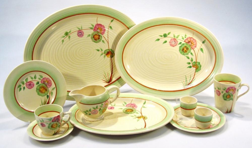 A 1930's Clarice Cliff late Art Deco Corolla pattern part service