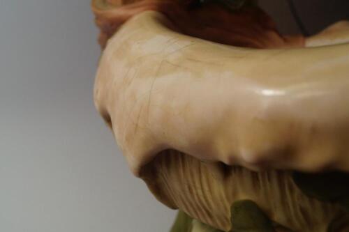 A Royal Dux blush porcelain pedestal bowl formed as a conch shell