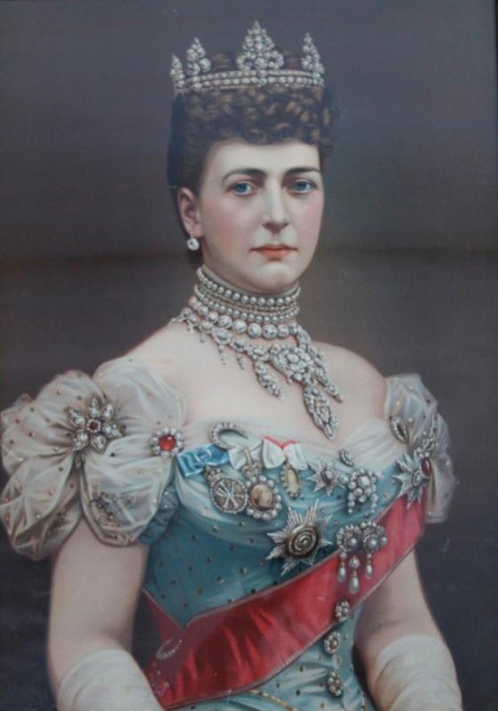 A coloured photgravure print of King Edward VII and Queen Alexandra