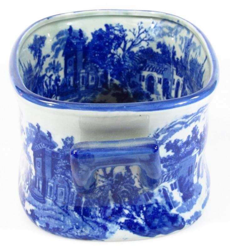 A modern Ironstone blue and white pottery foot bath planter