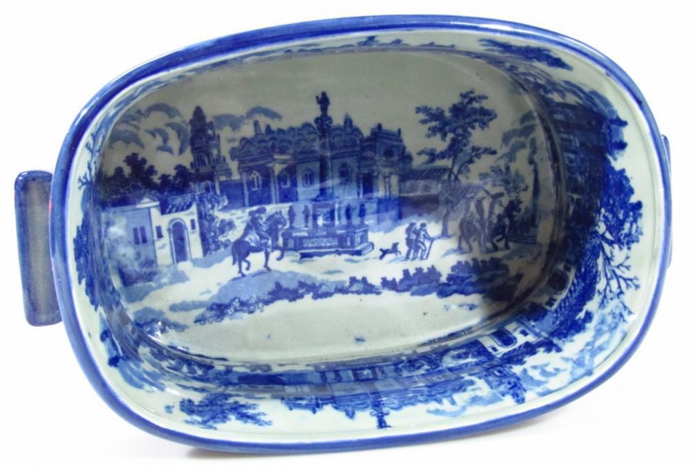 A modern Ironstone blue and white pottery foot bath planter