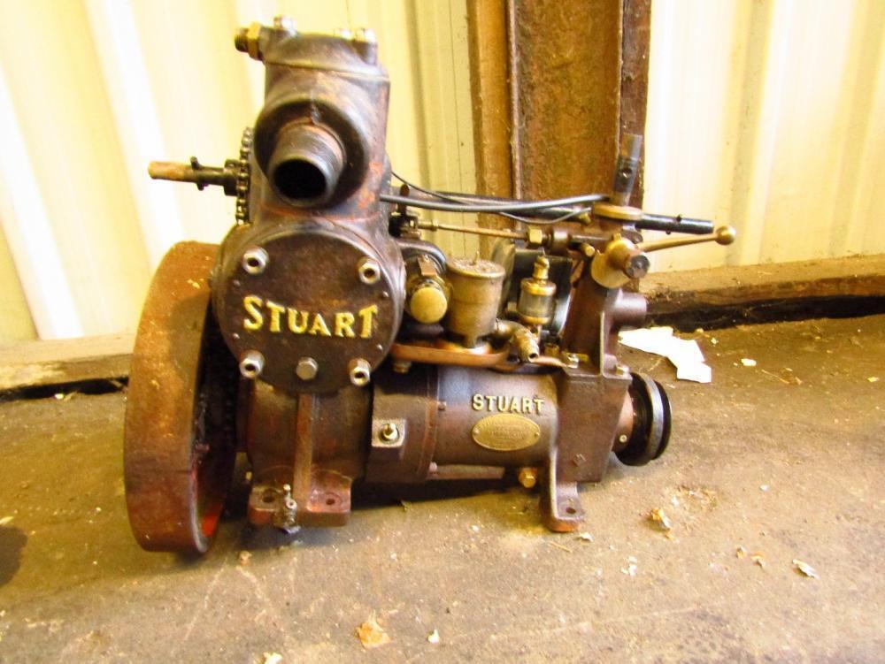 An early 20thC Stuart Turner marine boat petrol engine