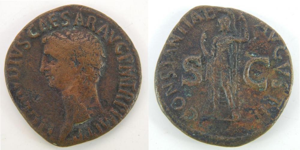 As Obv: TICLAVDIVSCAESARAVGPMTRPIMPPP - Bare head left. Rev ...