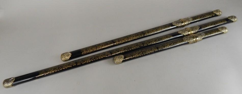 Three modern reproduction Japanese swords