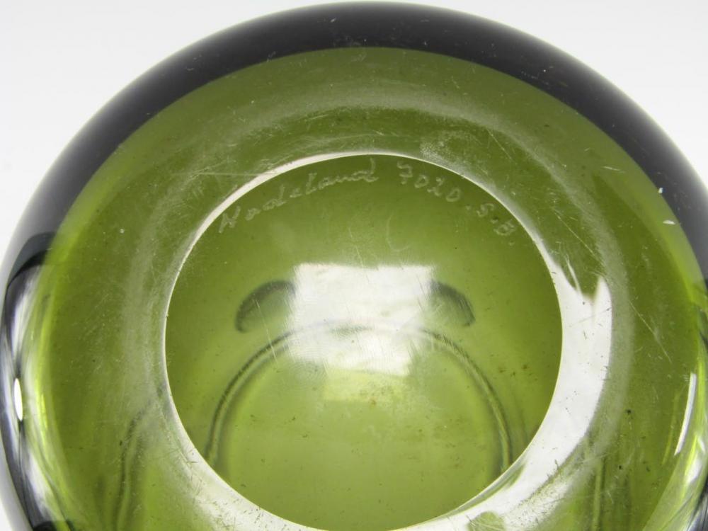 A Hadeland Green Glass Vase