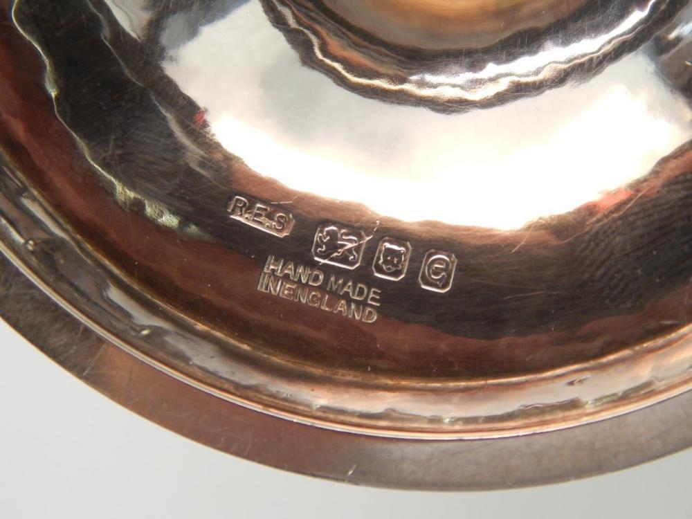 A Robert Edgar Stone silvered communion chalice