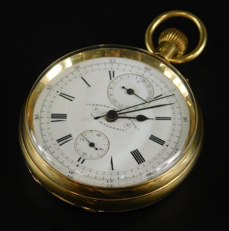 A Victorian 18ct gold pocket chrono-micrometer pocket watch