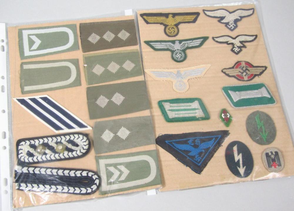 Various 20thC Nazi related and other German cloth military badges