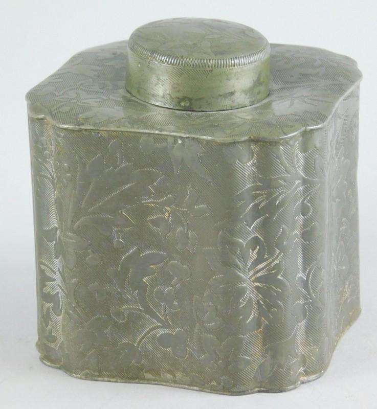 A Victorian Richard Ford Sturges pewter tea caddy