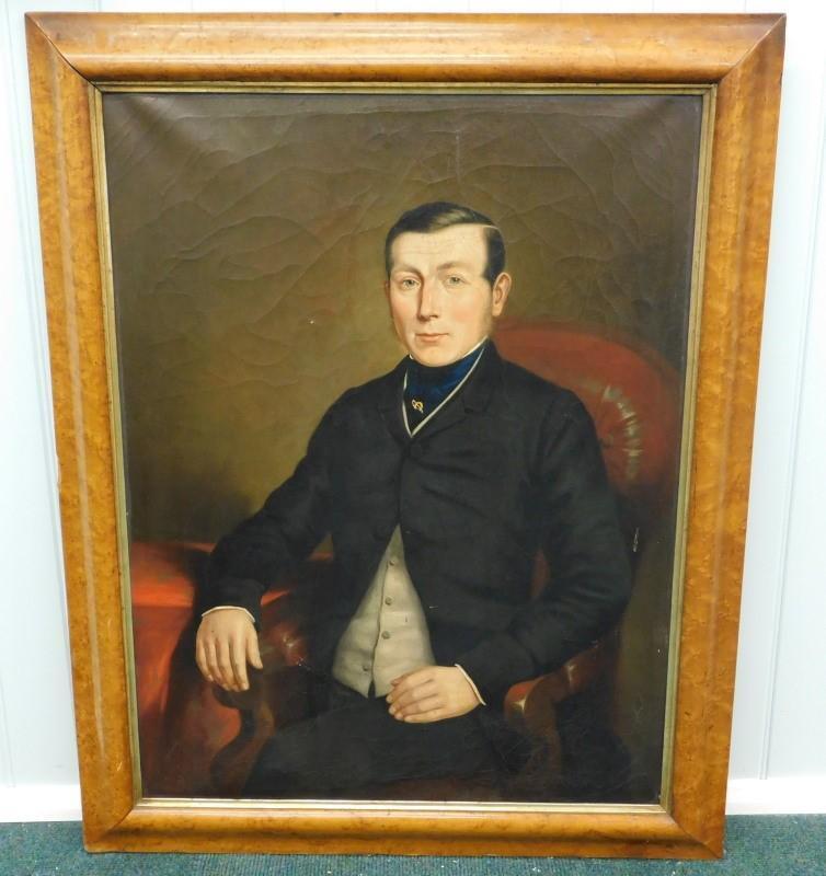 19thC British School. Portrait of a seated gentleman