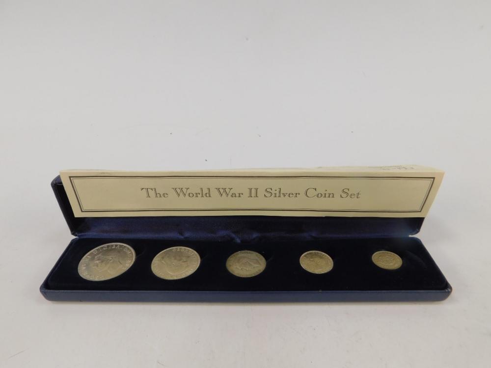 A World War II silver coin set