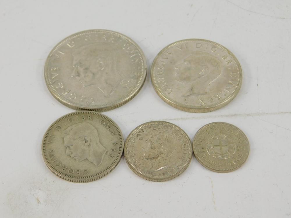 A World War II silver coin set