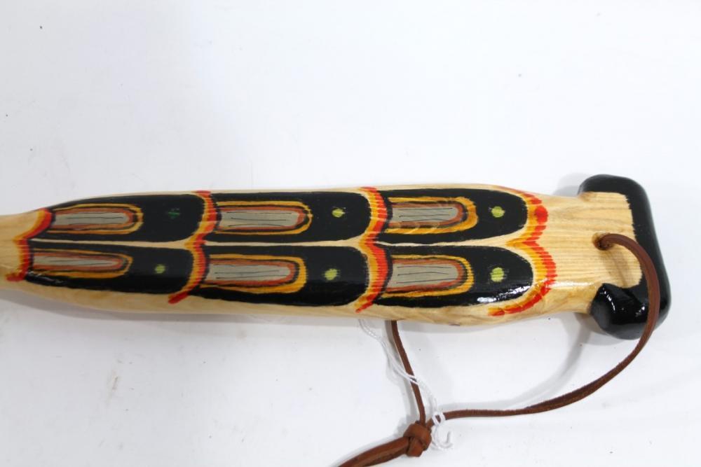 A 20thC Inuit style loon paddle