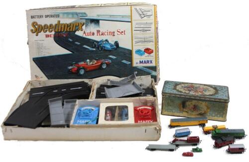 A Marx Speed Marx Deluxe battery operated racing set