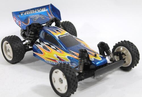 A Tamiya remote controlled racing car