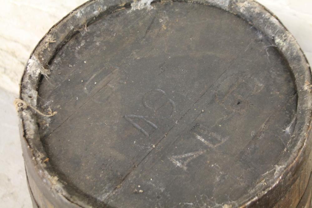 An early 20thC stained plank coopered barrel