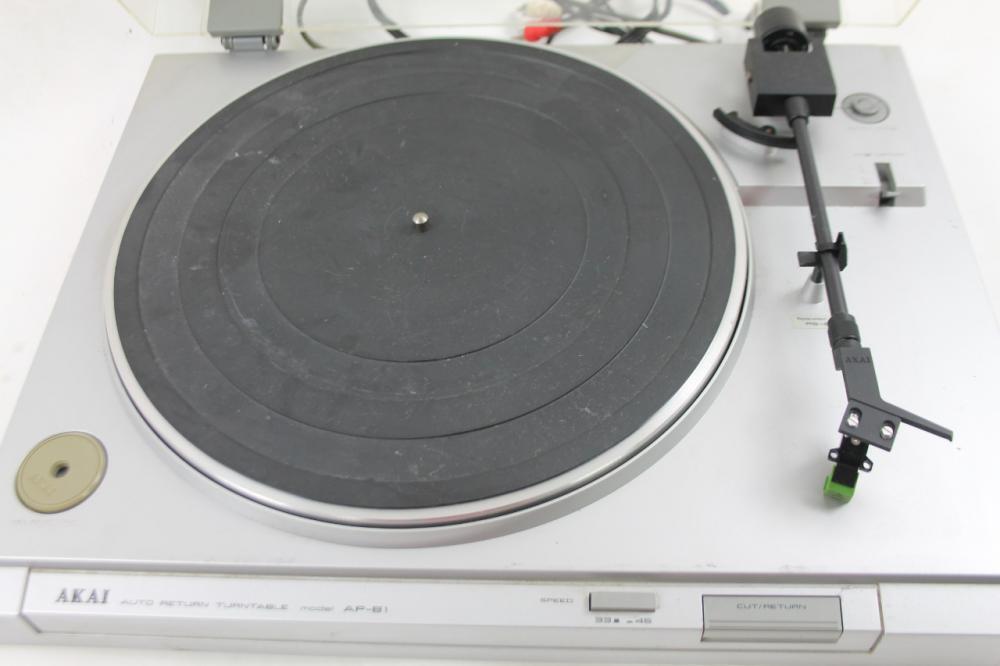 A retro Akai record player turn table