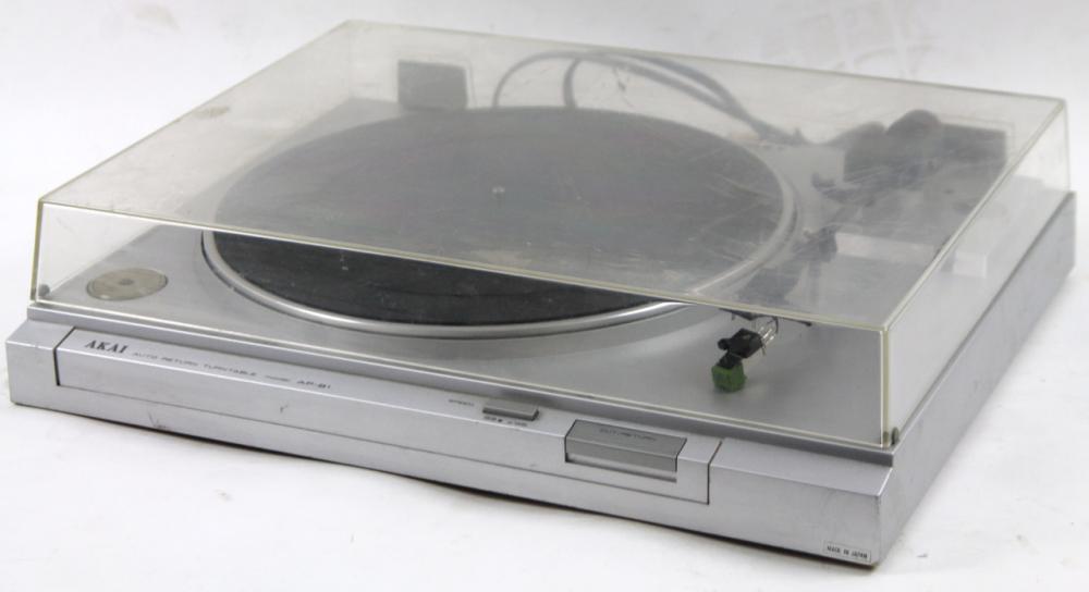 A retro Akai record player turn table
