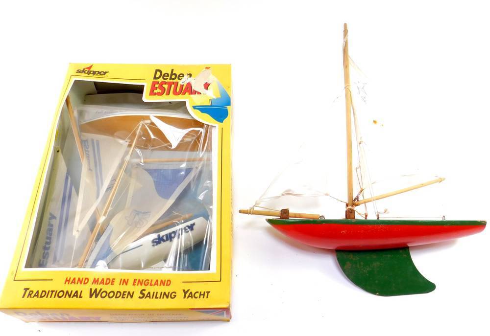 A Skipper Traditional model wooden sailing yacht, Deben Estuary, boxed ...