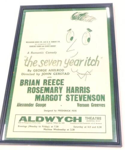 An original theatre poster for the comedy The Seven Year Itch, starring ...