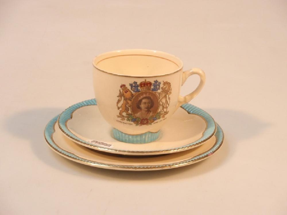 A Clarice Cliff Queen Elizabeth II Coronation cup