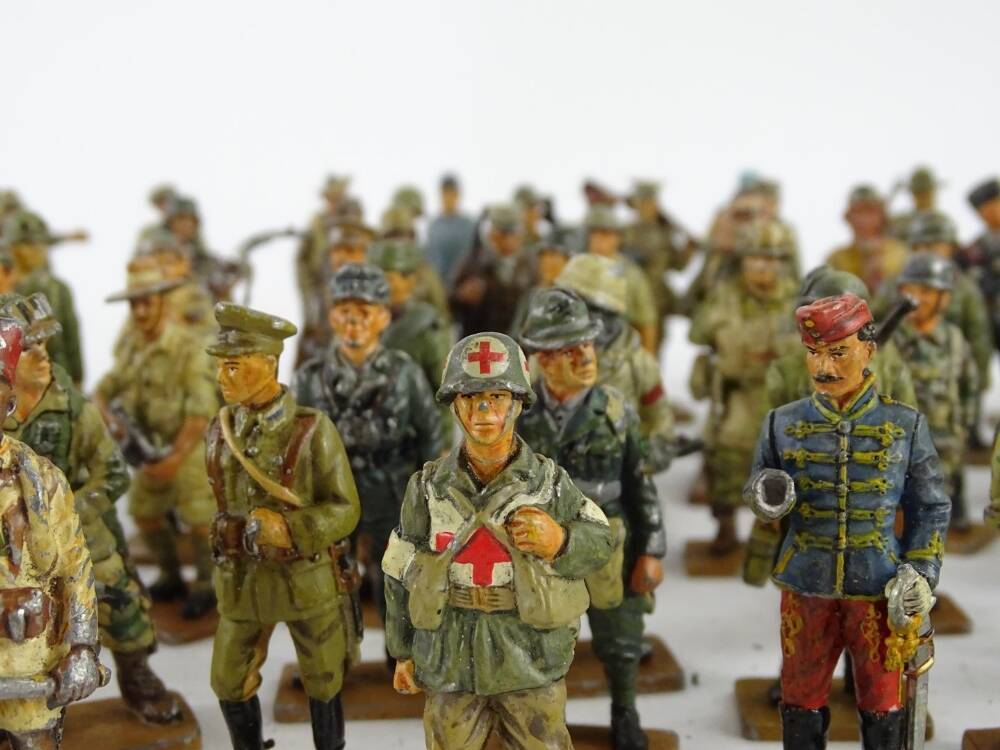 Lead figures of WWII soldiers, Allied and Axis powers, including Adolf ...