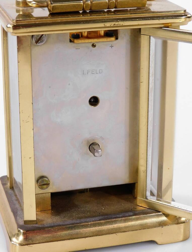 A 20thC Dominion carriage clock, marked I.Feld, of rectangular form ...