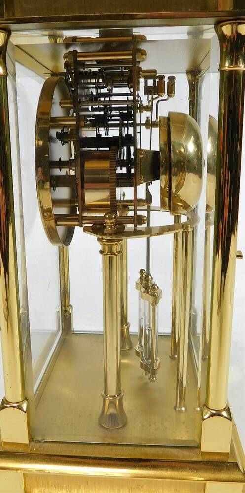 Rapport of London. A 20thC brass and glazed mantel clock, of ...