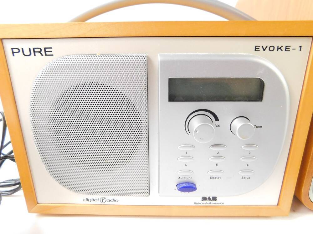 A Pure Evoke -1 Digital Radio, Pure Legato CD player, and a pair of ...