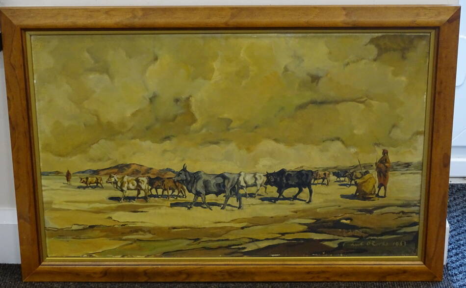 Michael O'Rorke (1895-1981). Landscape in the Masai Mara, Kenya, with ...