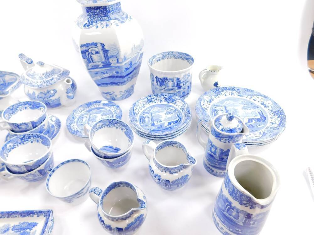 A group of Copeland Spode blue and white pottery decorated in the ...