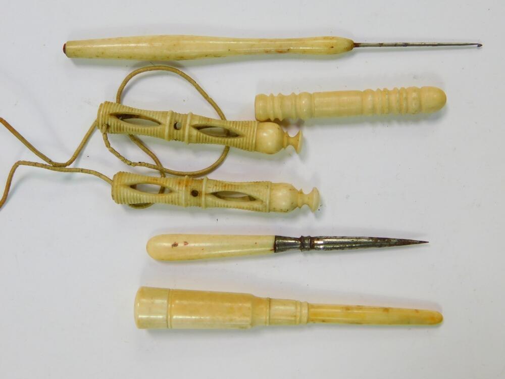 A 19thC carved ivory figure, of recumbent deer, on a rectangular ...