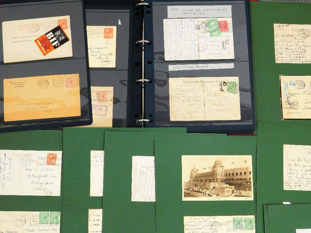 Various postcards, postal stamps, etc., to include British Empire ...