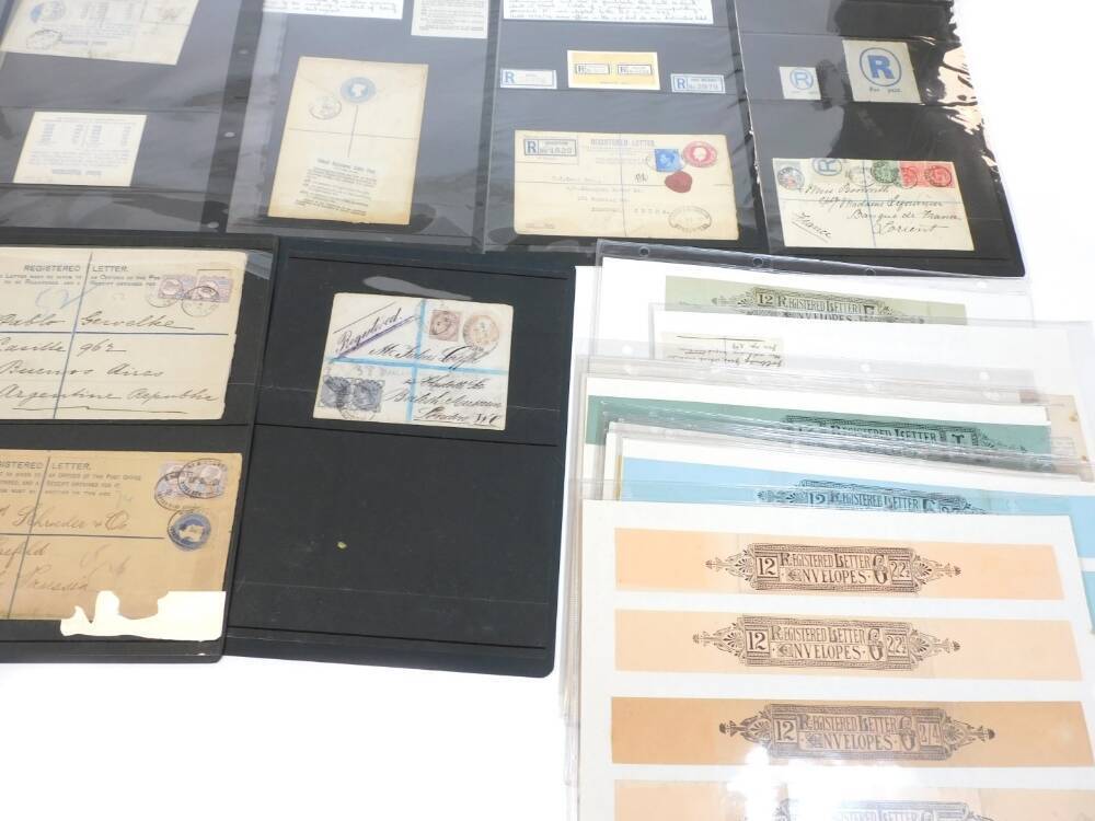 Various registered post certificates, to include many various stamped ...