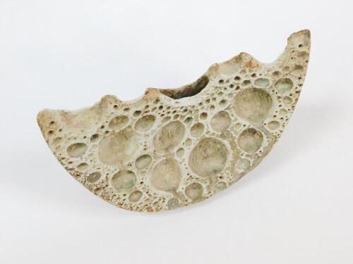An Alan Wallwork Studio pottery sliced melon vase, of wedge form ...