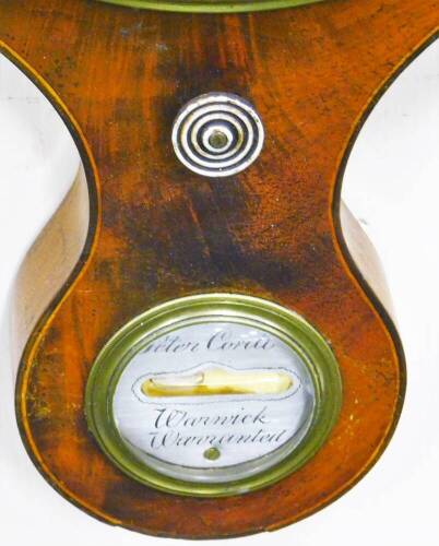 A 19thC five dial banjo barometer, with dry/damp feature shaped ...