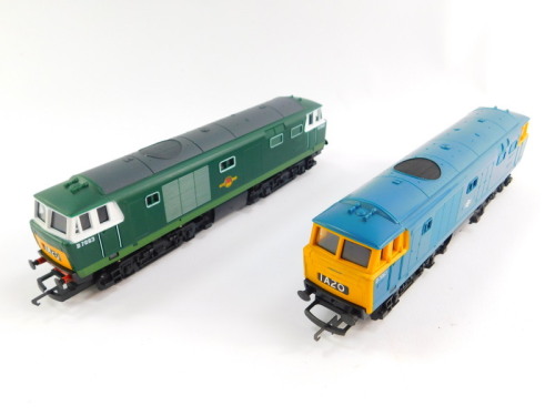 A Hornby Triang OO gauge Hymek diesel locomotive, BR blue livery, D7063 ...