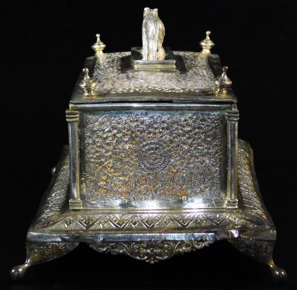 An early 20thC Indian ceremonial freedom casket, of rectangular form ...
