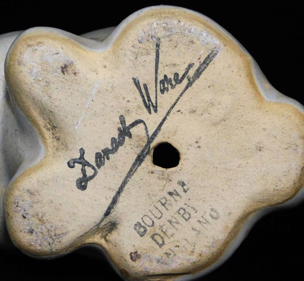 A 20thC Bourne Denby Dorothy Ware rabbit, in speckled cream colour way ...