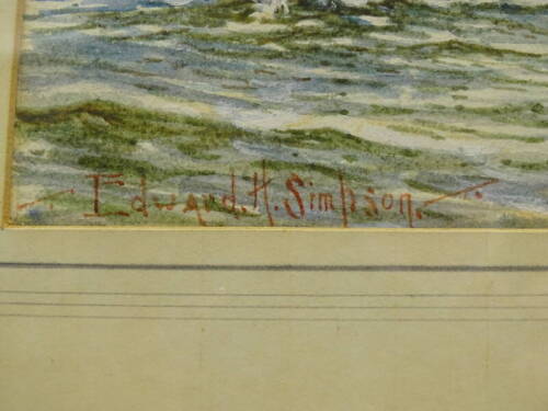 •Edward H. Simpson (1901-1989). Keel boats leaving Whitby, watercolour ...