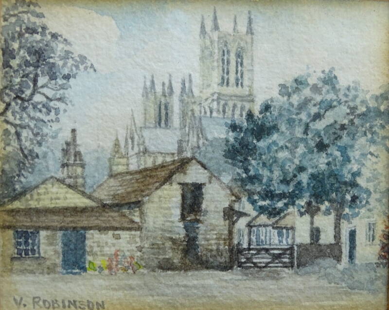 Vera Robinson (19thC/20thC). Lincoln Cathedral, watercolour, signed ...