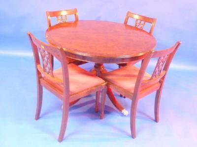 A set of four reproduction Georgian dining chairs and a circular ...