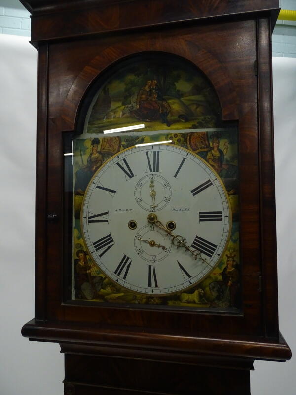 R Harris Paisley. An early 19thC mahogany case longcase clock, the ...