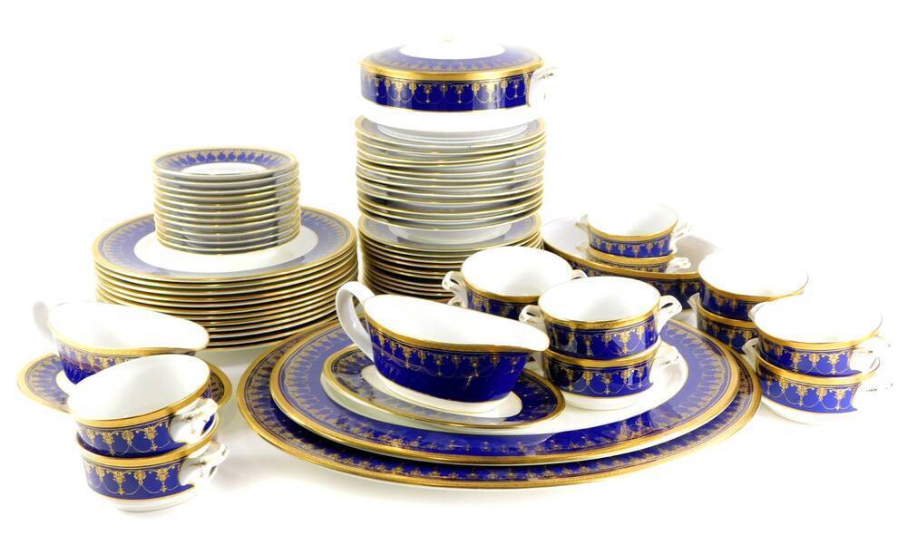 A Royal Worcester Imperial pattern part dinner and tea service, to ...