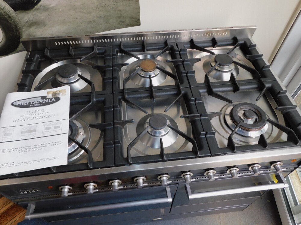 A Britannia dual fuel multifunction cooker, with a six ring gas hot ...