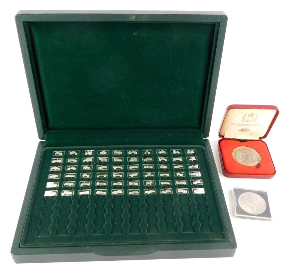 A solid silver 1977 Jubilee Rievaulx Abbey coin, a part of set of ...