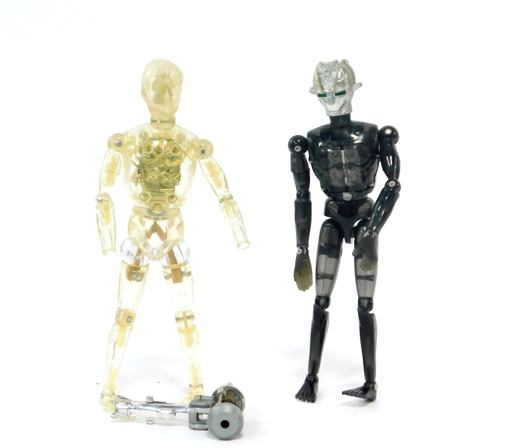 Two Strawberry Fayre Denys Fisher Android and Cyborg figures, 1975, boxed.