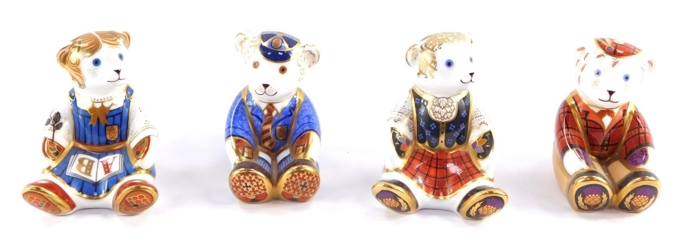 Four Royal Crown Derby Imari paperweights, seconds, modelled as Shona ...